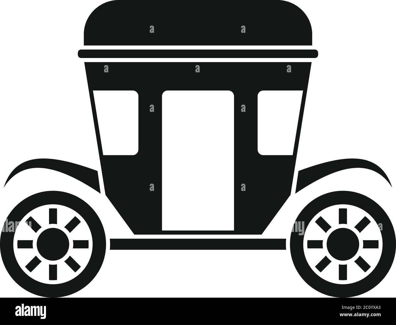 Antique brougham icon. Simple illustration of antique brougham vector ...