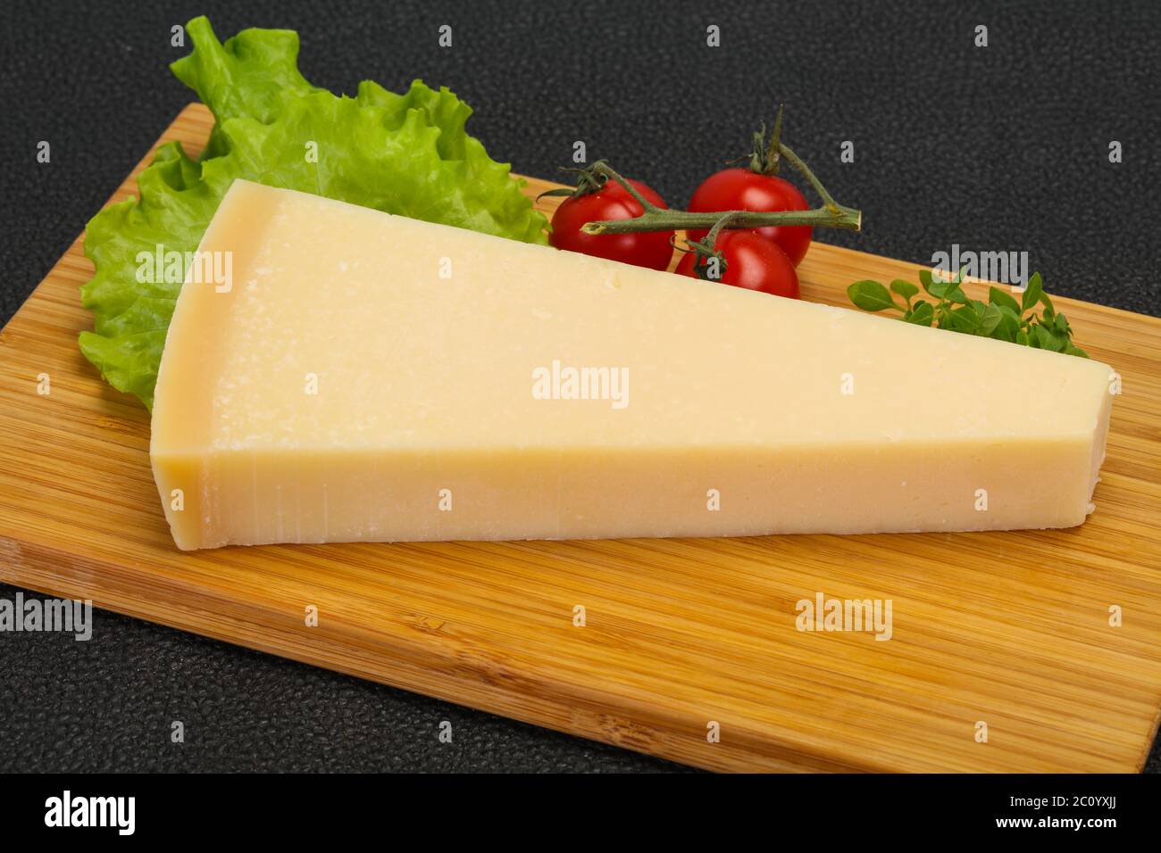 Italian traditional parmesan cheese triangle served salad Stock Photo ...