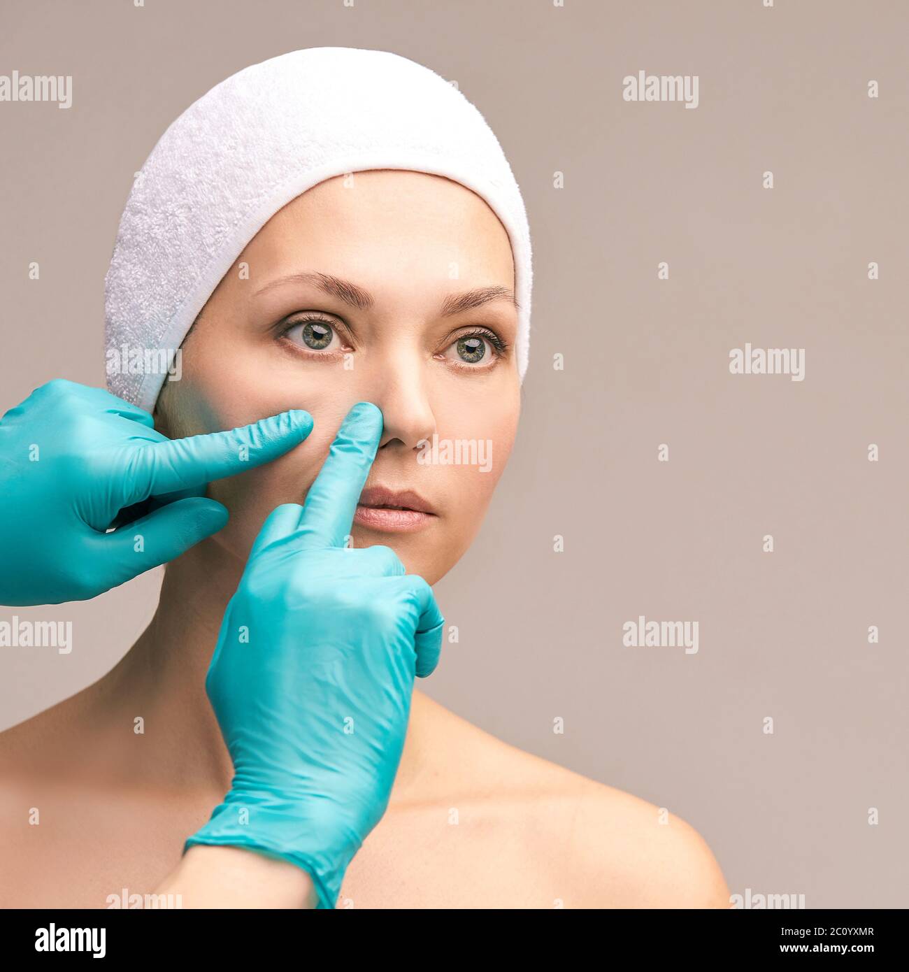 Derma rejuvenate treatment. Cosmetology face surgery. Anti wrinkle exam ...