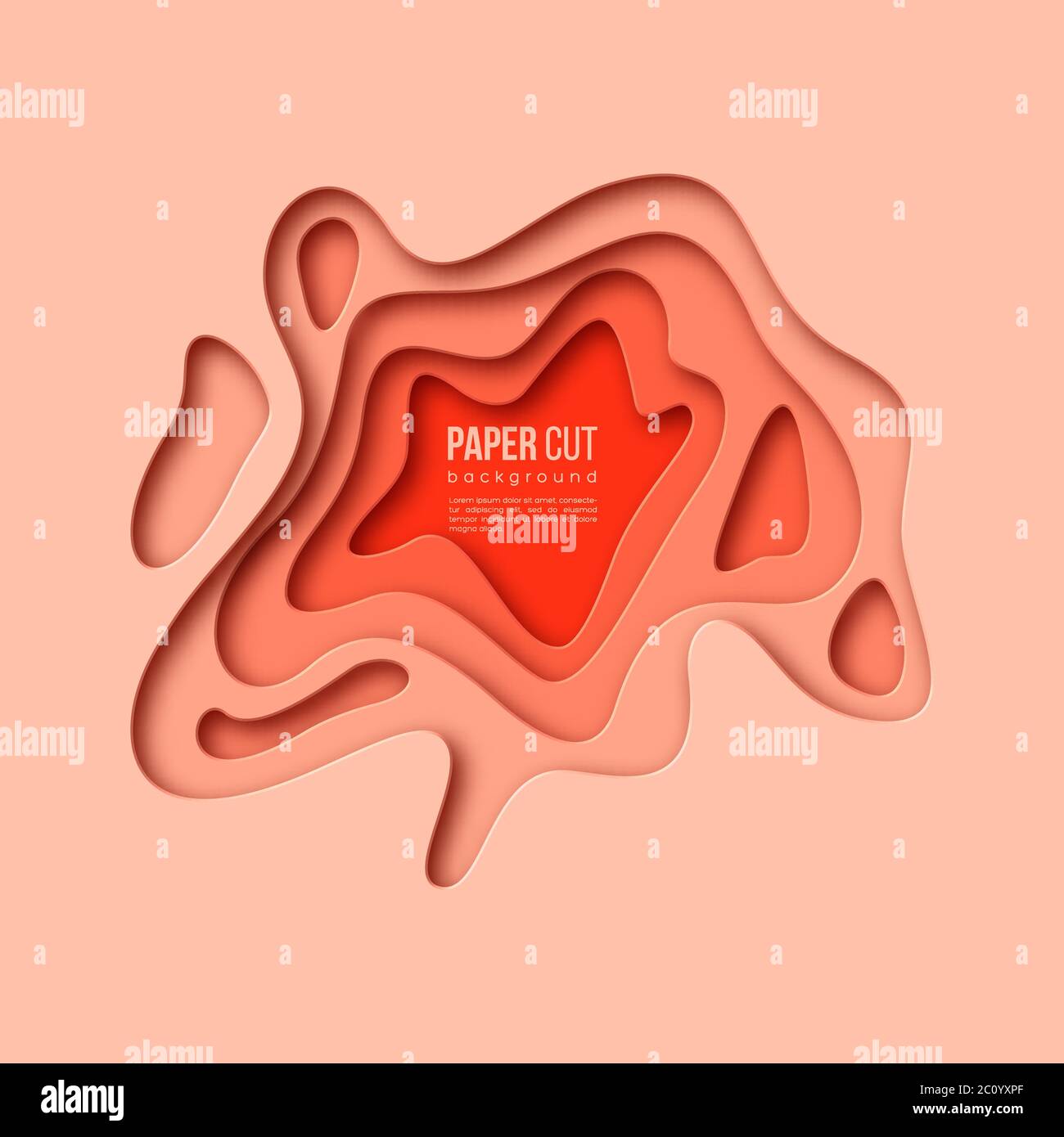 3d paper cut style background. Shapes with shadow in different ...