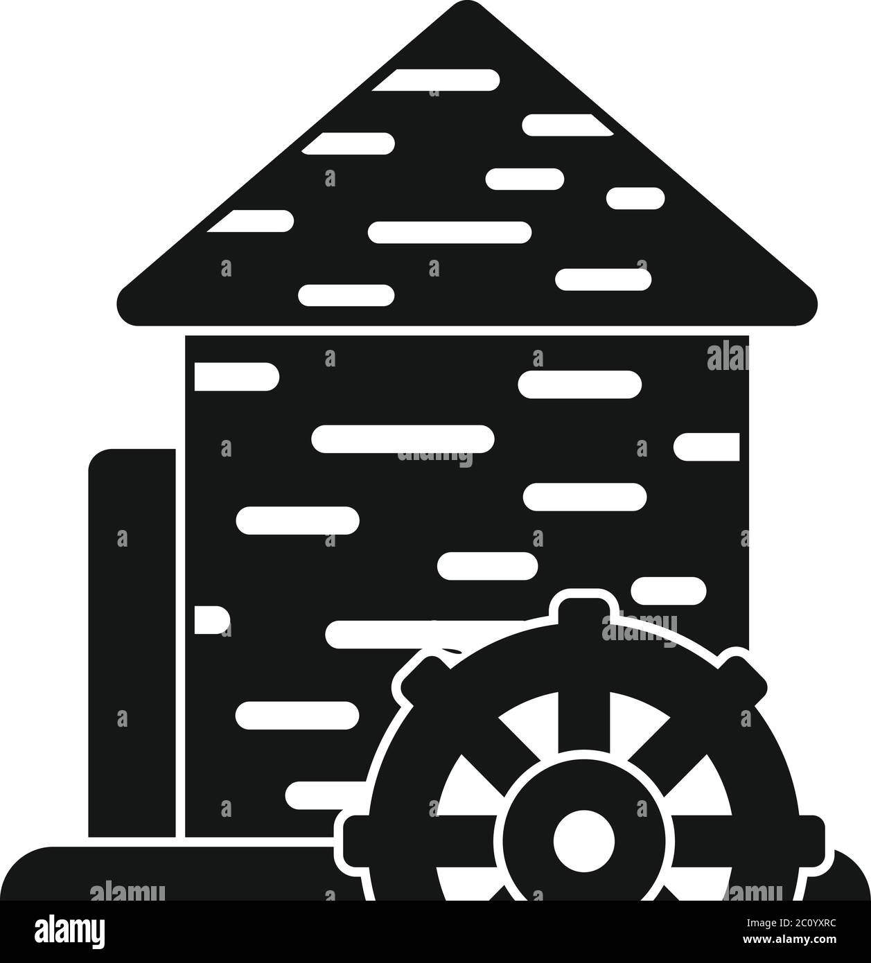 Construction water mill icon. Simple illustration of construction water ...