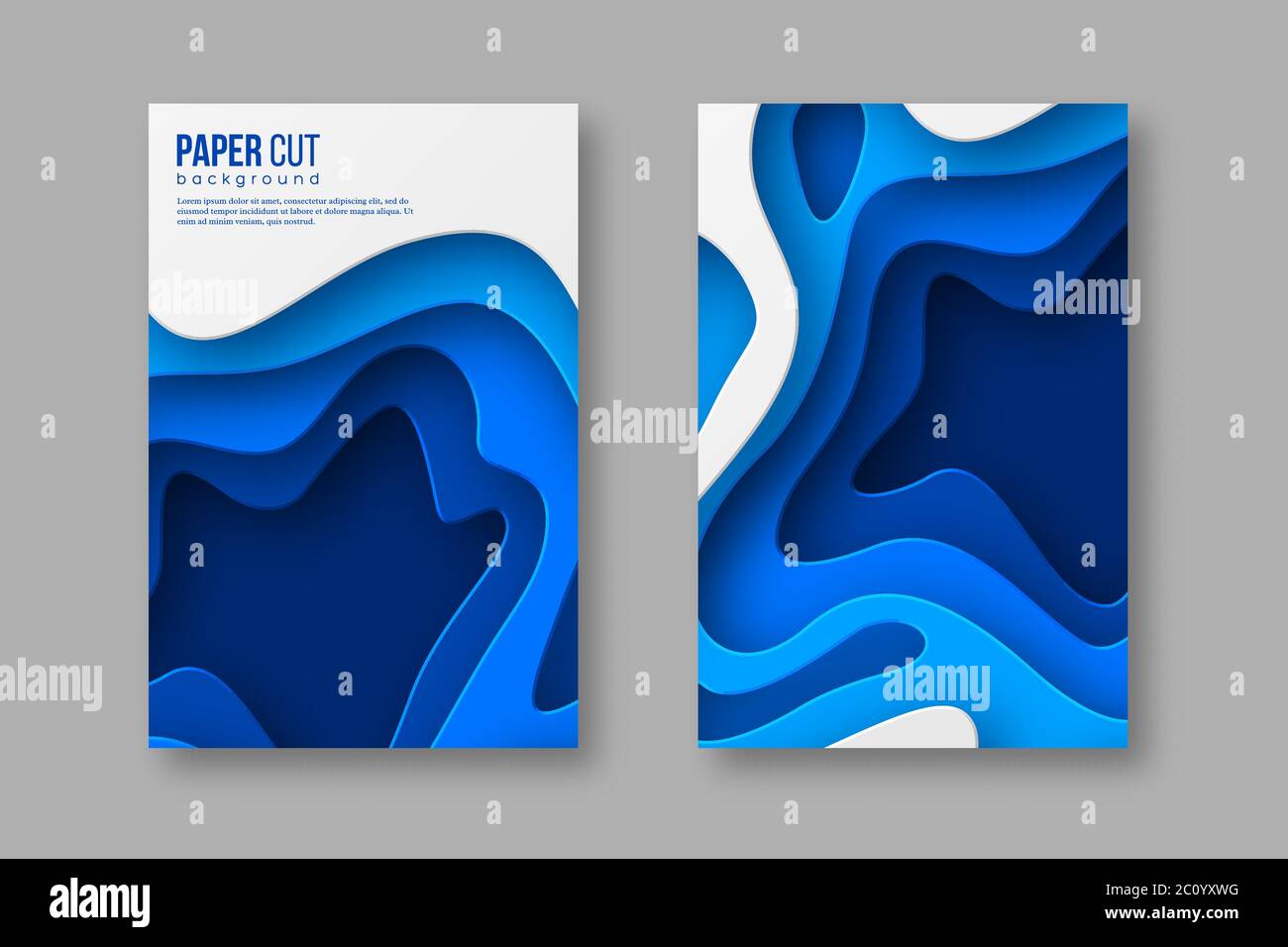 Abstract blue paper cut Stock Vector Images - Alamy