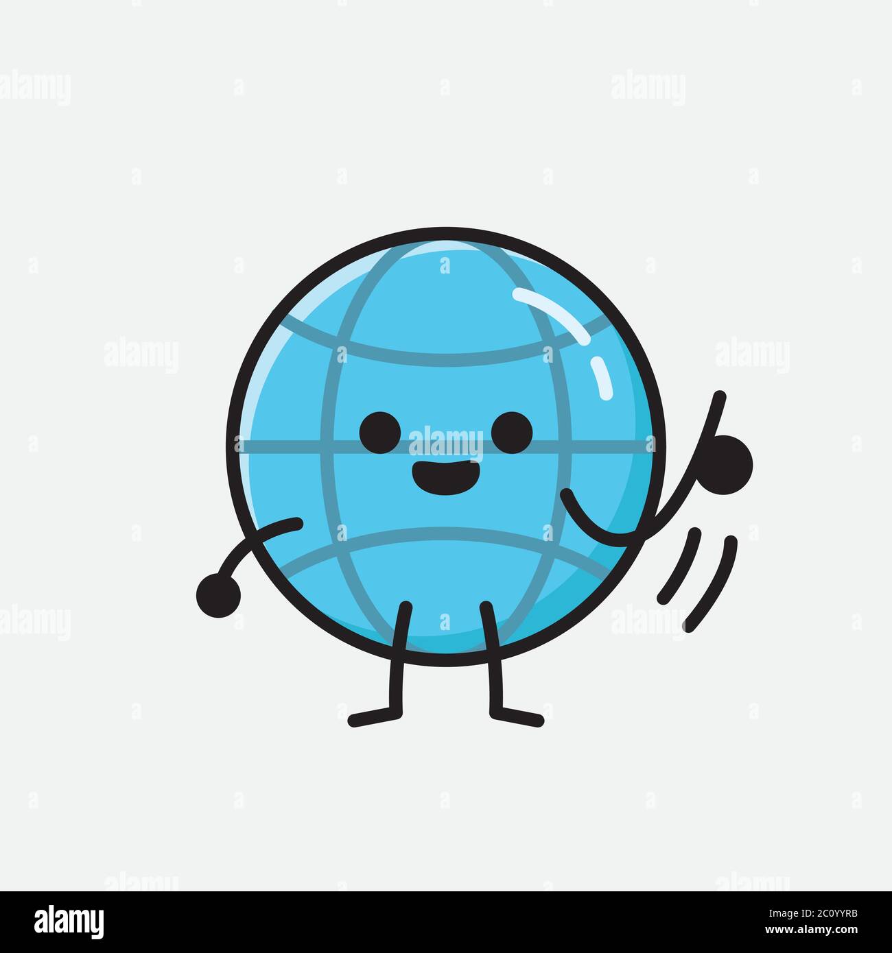 An illustration of Cute Earth Globe Icon Mascot Vector Character in ...