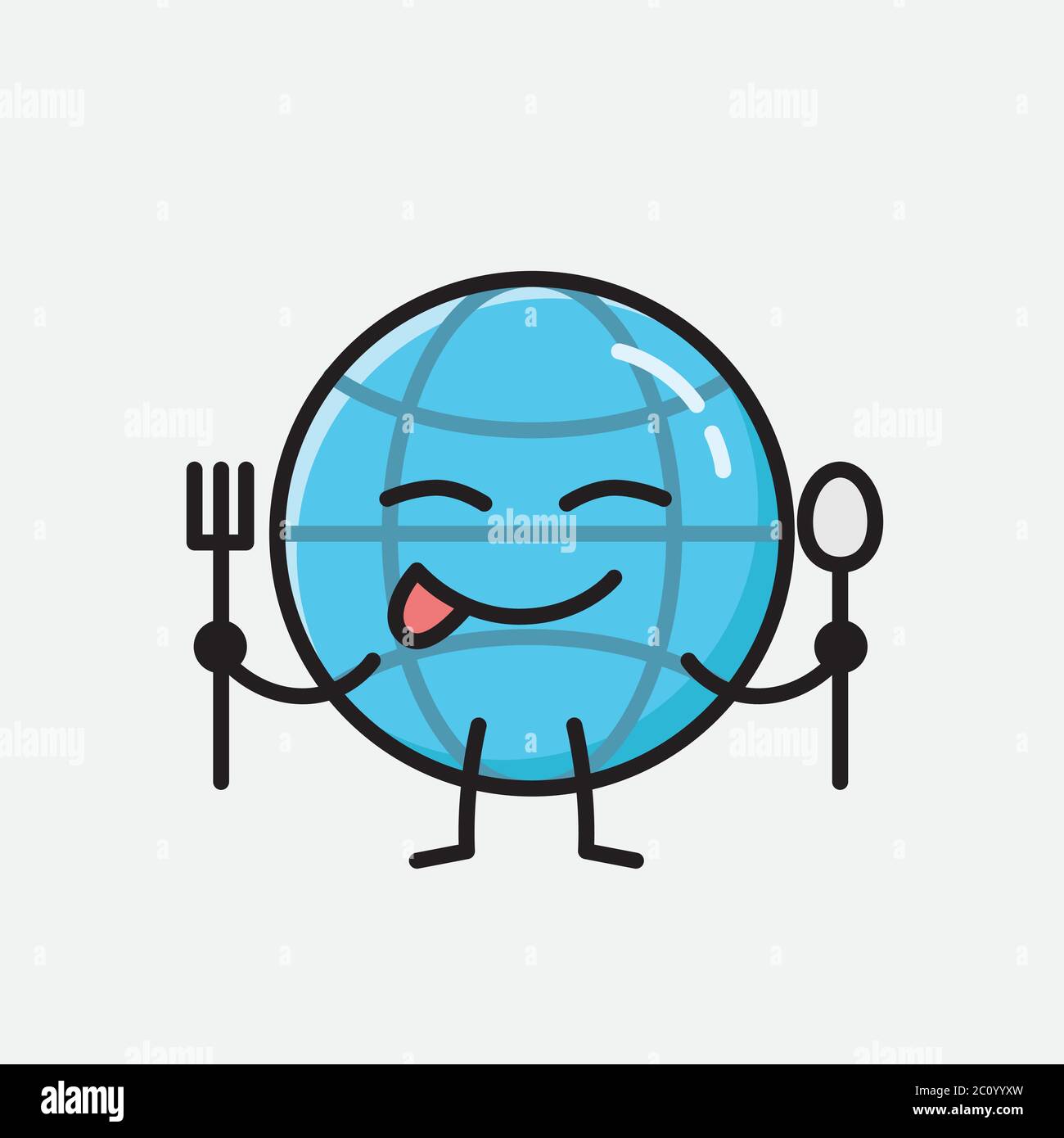 An illustration of Cute Earth Globe Icon Mascot Vector Character in ...