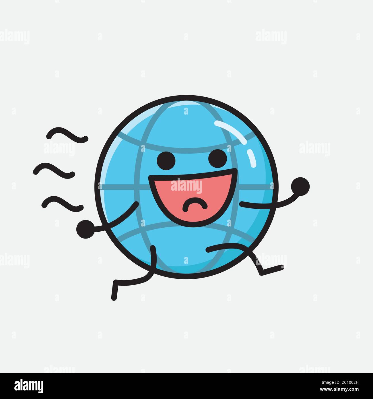 An illustration of Cute Earth Globe Icon Mascot Vector Character in ...