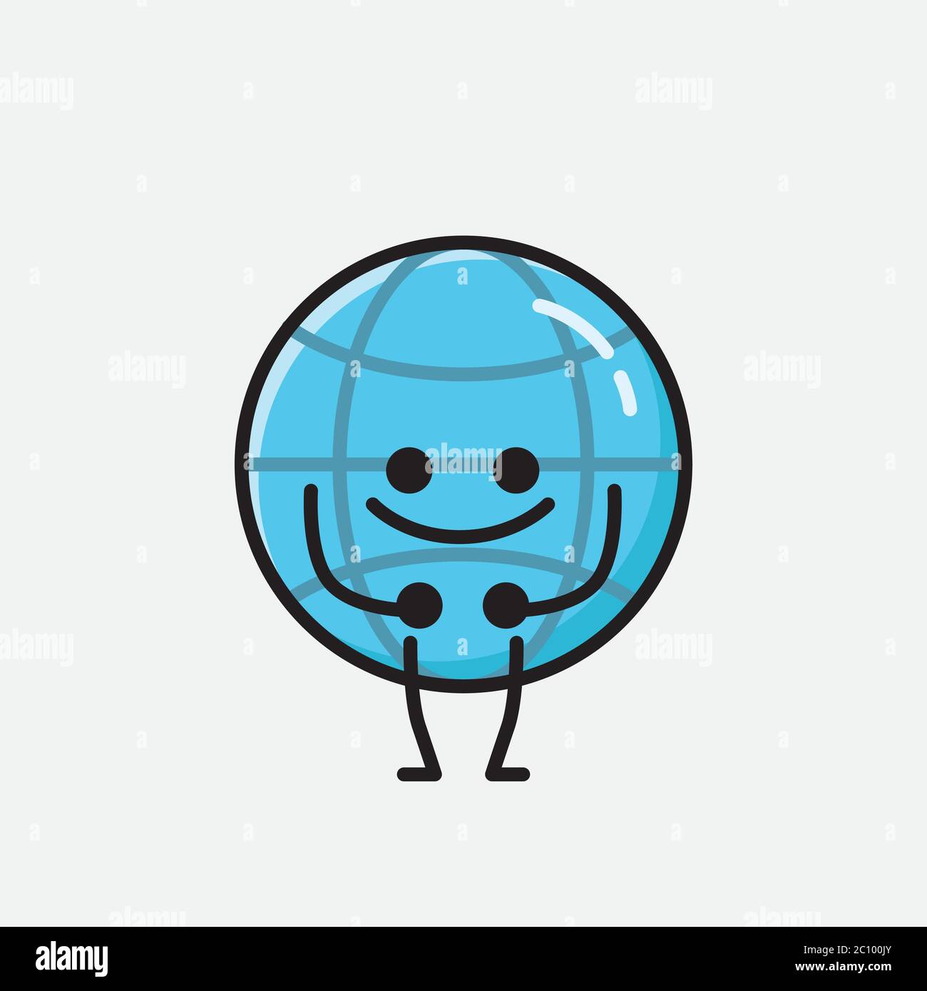 An illustration of Cute Earth Globe Icon Mascot Vector Character in ...