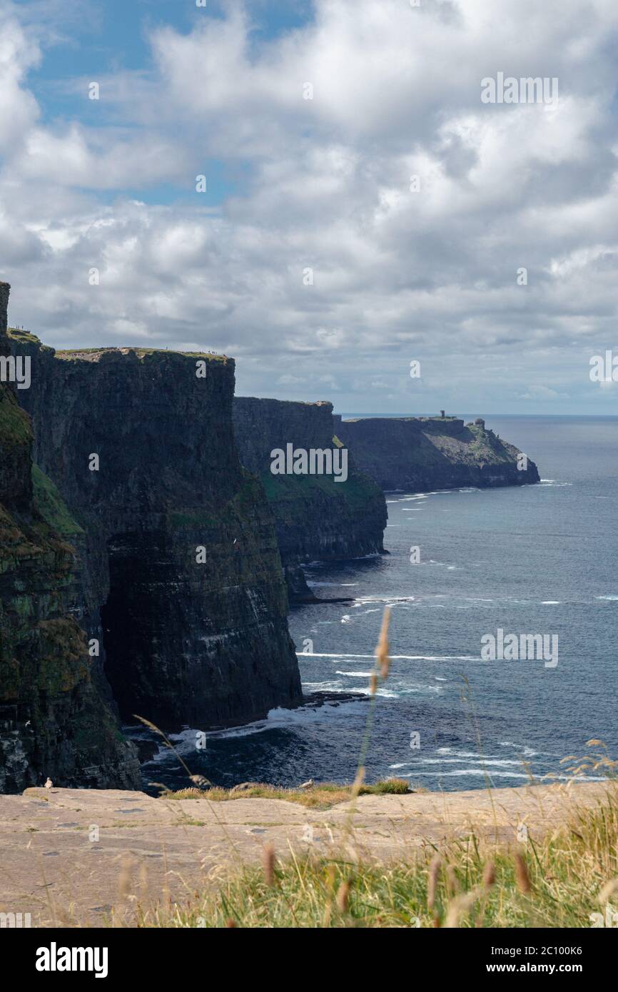 View of the world famous Cliffs of Moher in county Clare Ireland ...