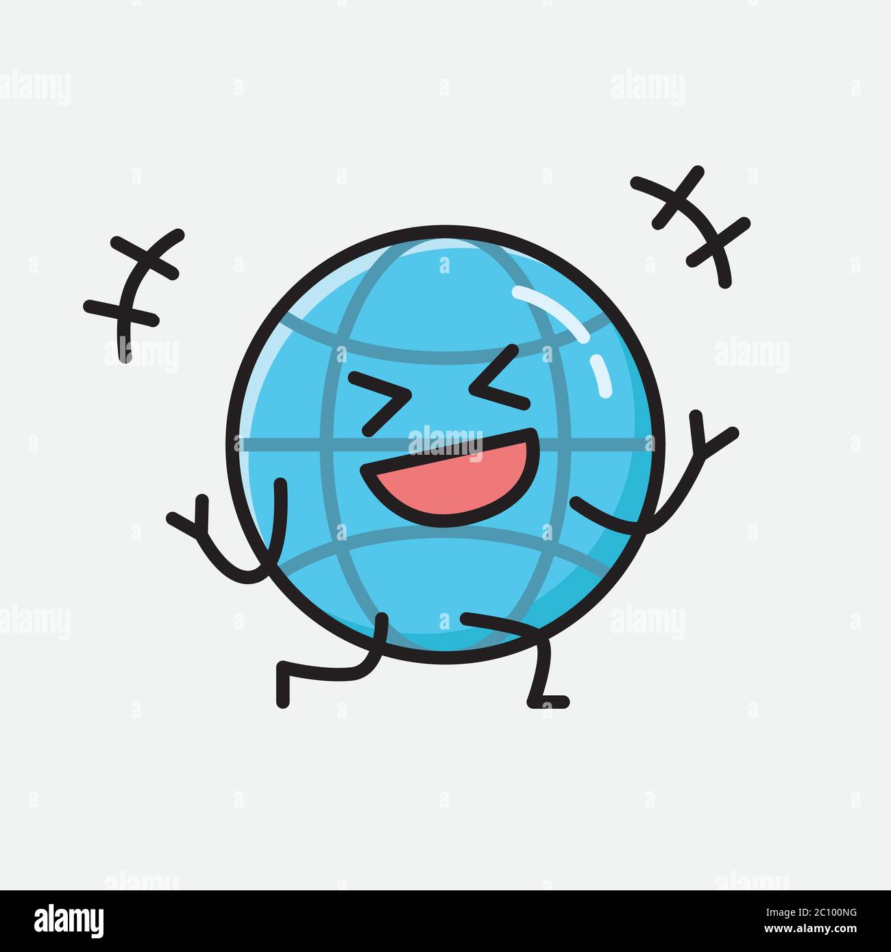 An illustration of Cute Earth Globe Icon Mascot Vector Character in ...