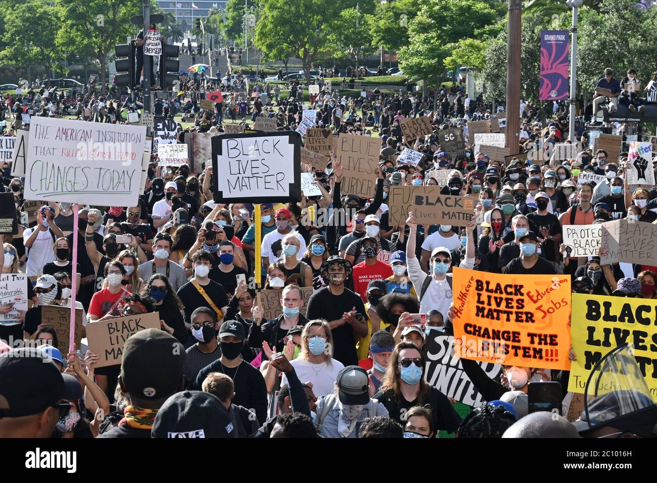Los Angeles, United States. 06th June, 2020. Demonstrators protest at ...