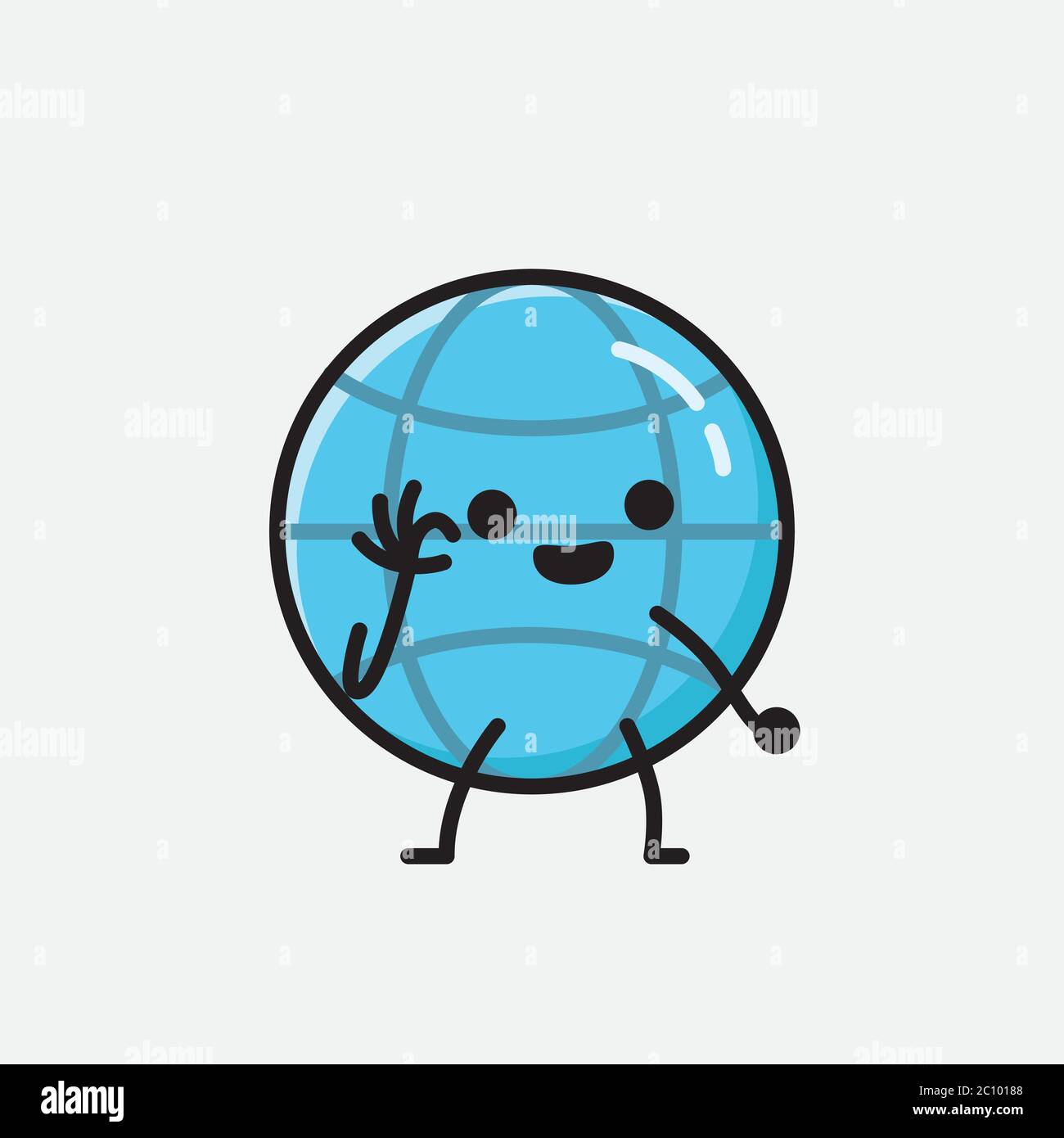 An illustration of Cute Earth Globe Icon Mascot Vector Character in ...