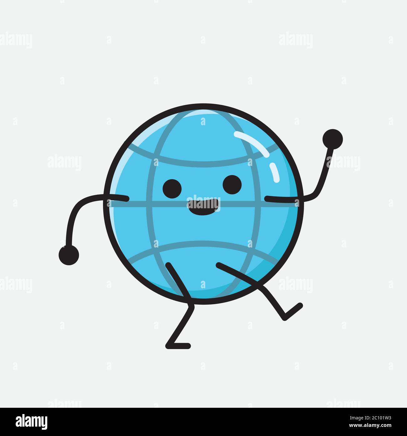 An illustration of Cute Earth Globe Icon Mascot Vector Character in ...