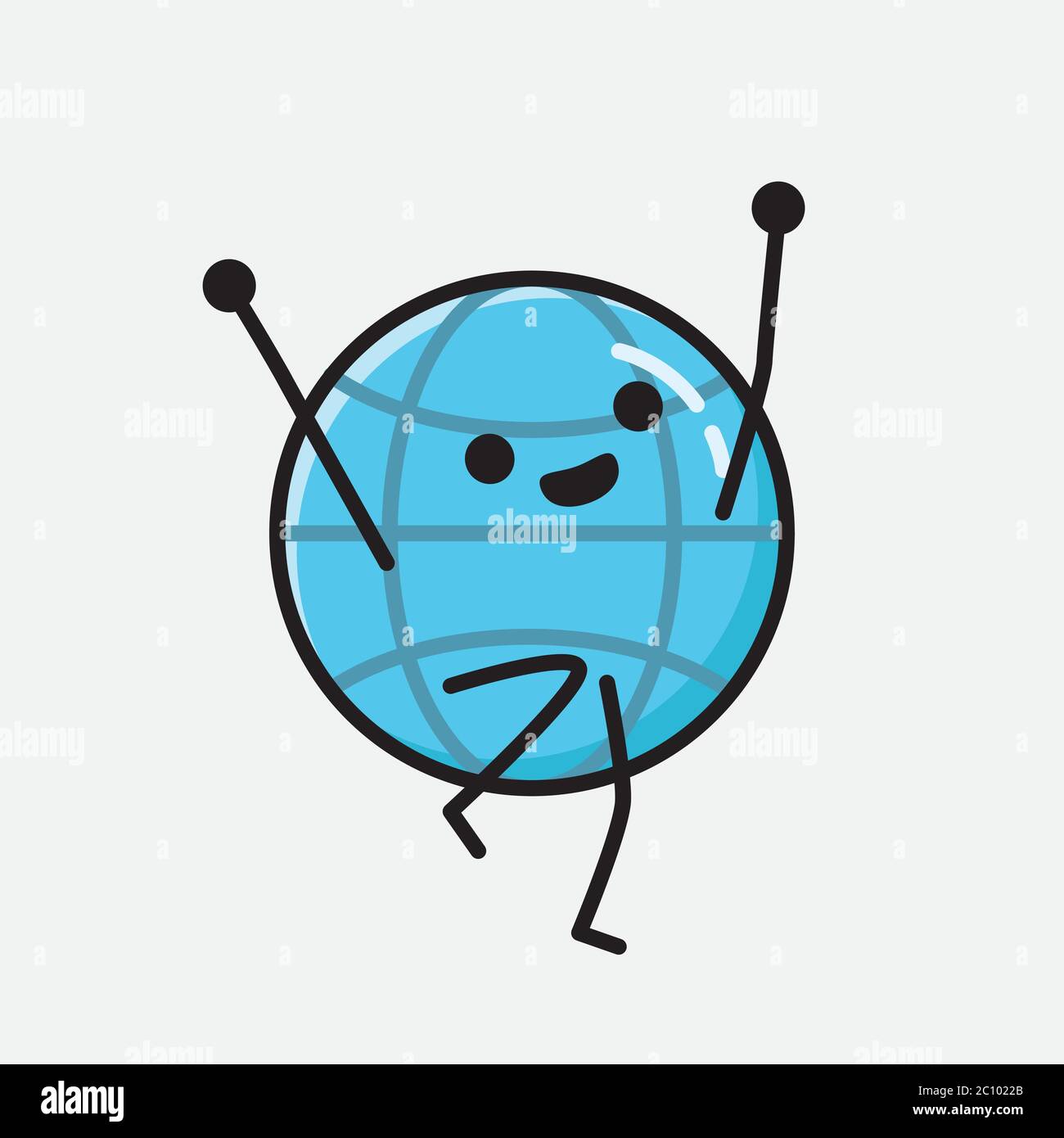 An illustration of Cute Earth Globe Icon Mascot Vector Character in ...