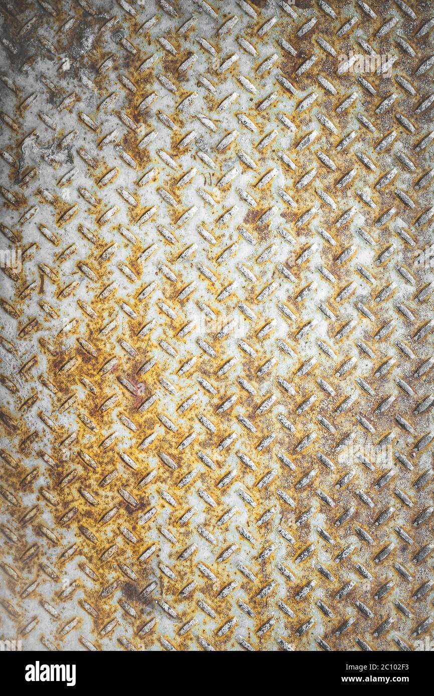 Vertical rusty metal plate. Steel floor for background or texture ...