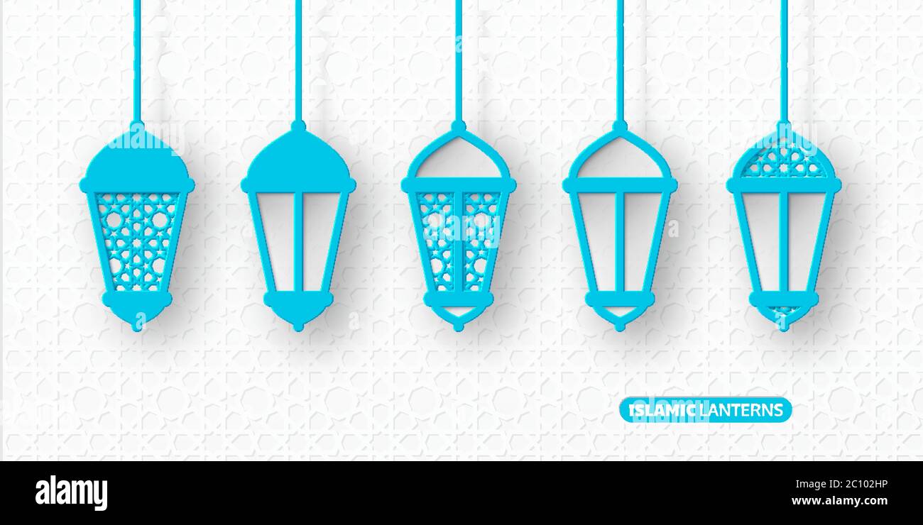 3d arabic lanterns with traditional patterns Stock Vector Image & Art ...