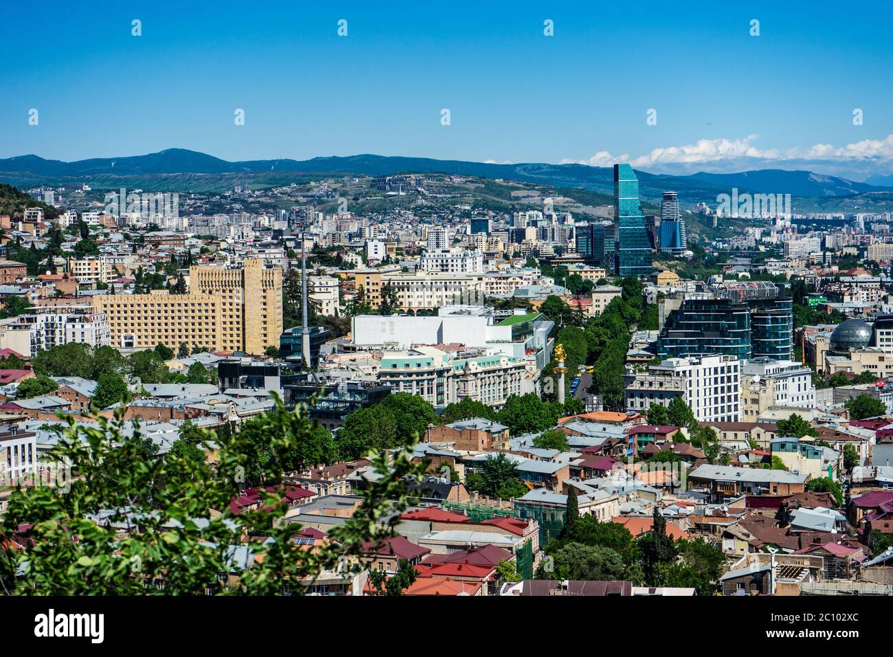 View to the oldest part of georgian capital city, Tbilisi, Georgia ...