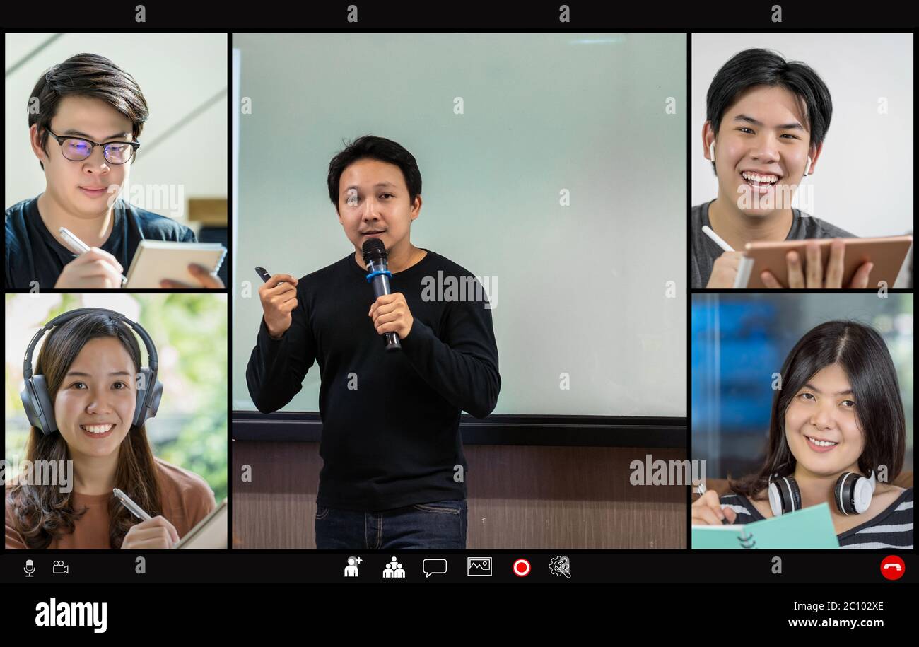 Students video conference classroom hi-res stock photography and images ...