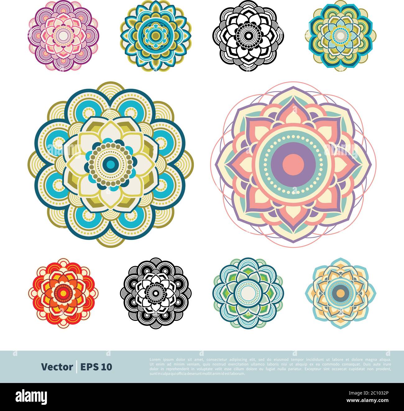 Set of Mandala Design Vector Template Illustration Design. Vector EPS ...