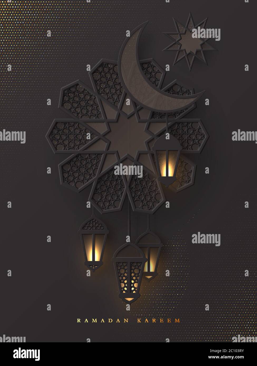 Islamic ramadan golden frame Stock Vector Images - Alamy