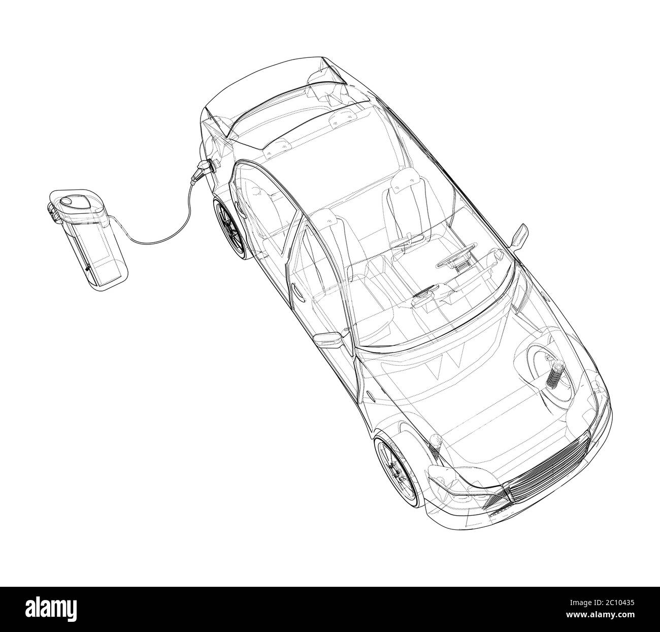 Electric Vehicle Charging Station Sketch. Vector Stock Vector Image ...
