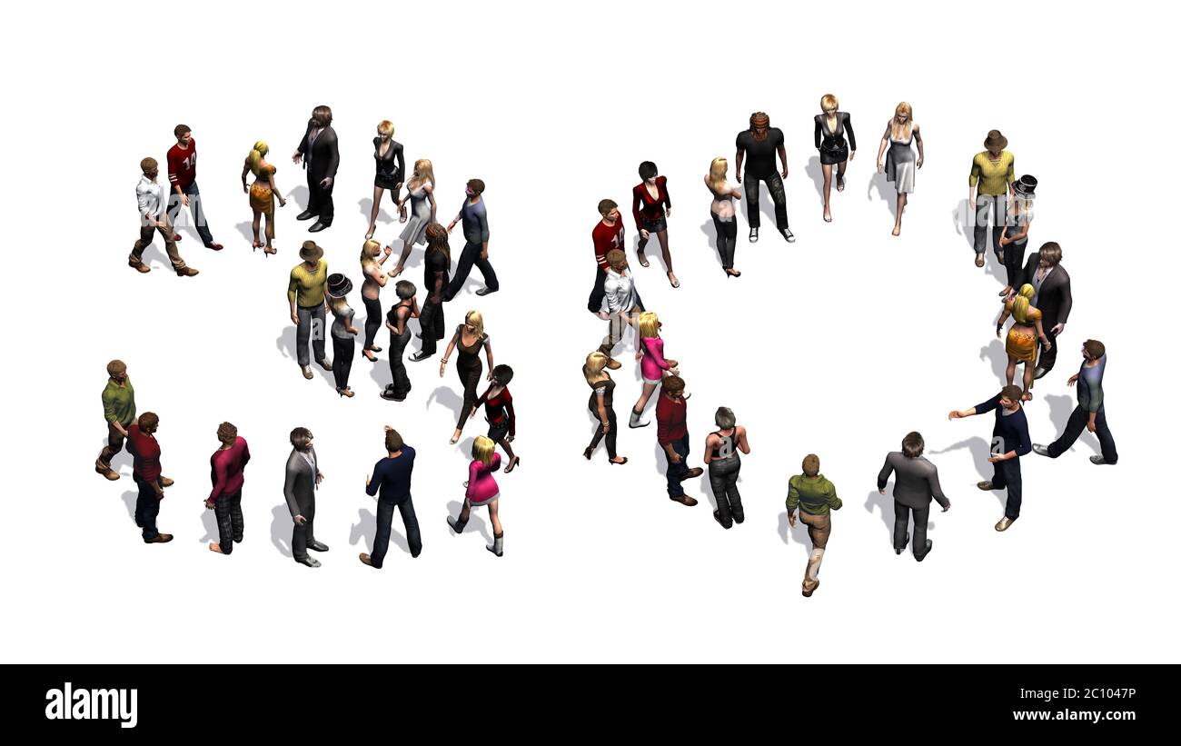 people - arranged in number 30 - with shadow - isolated on white ...