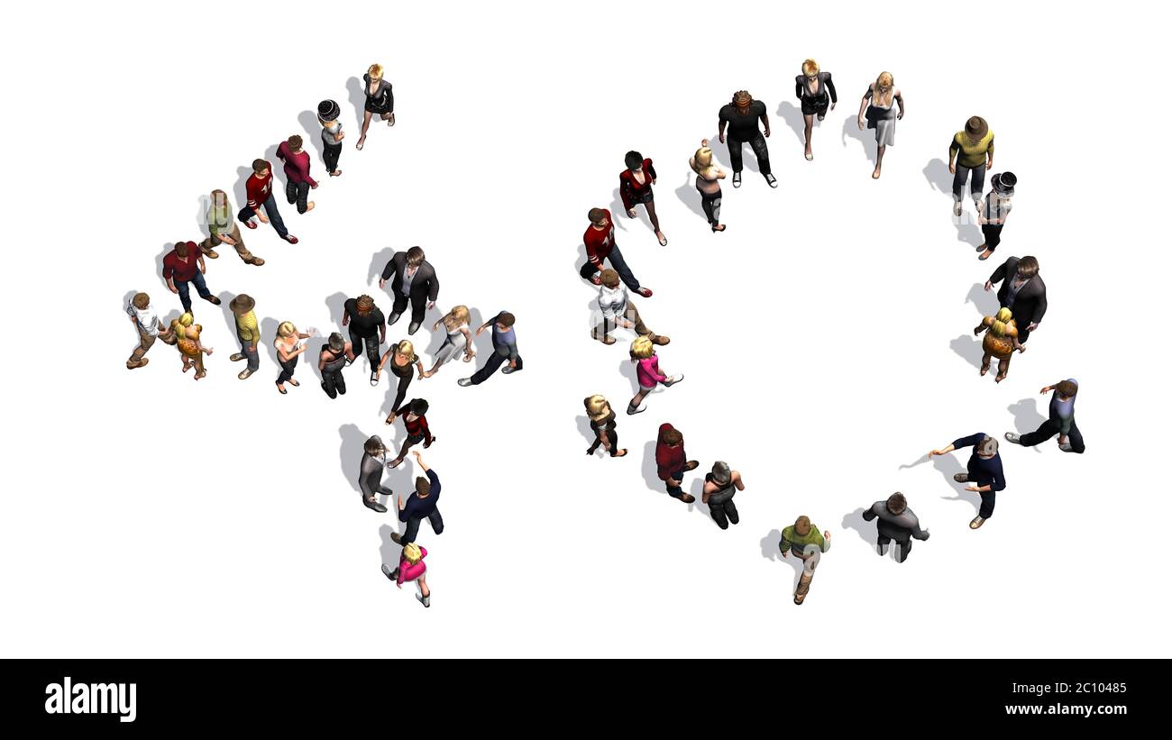 people - arranged in number 40 - with shadow - isolated on white ...