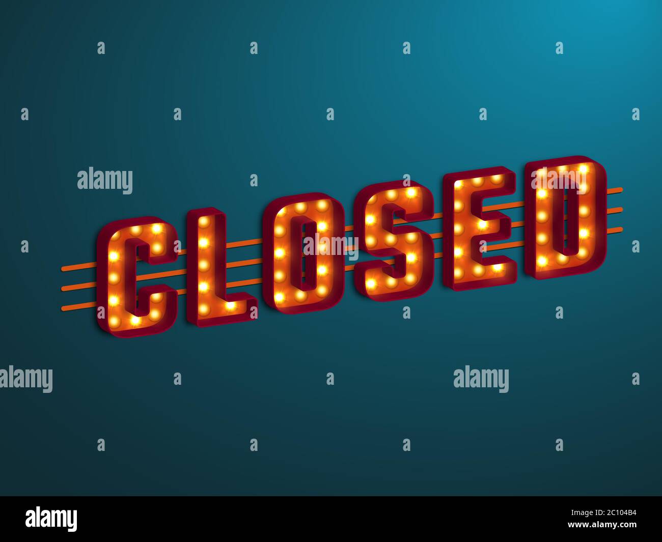 3d retro closed sign Stock Vector Image & Art - Alamy