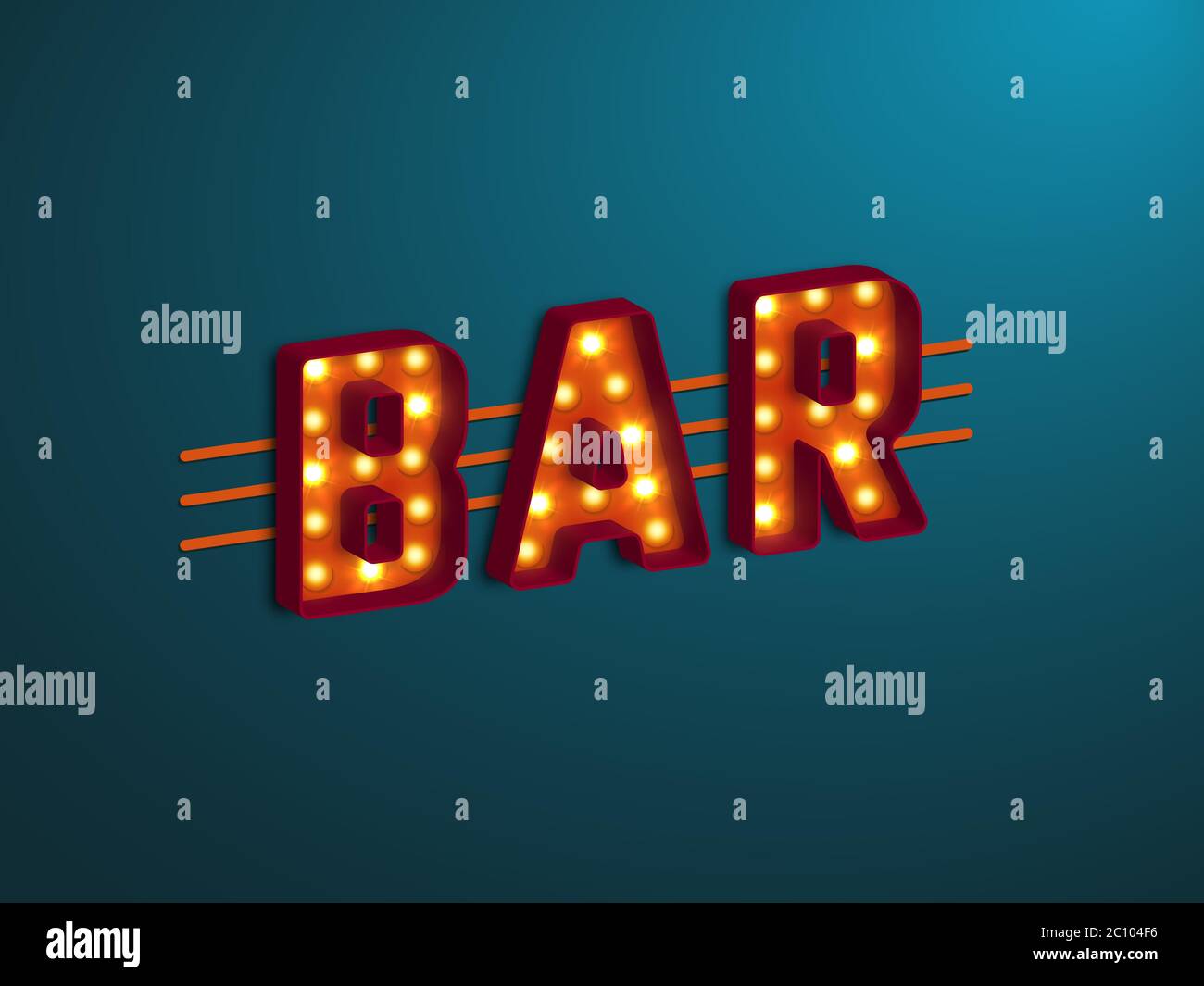 3d retro bar sign Stock Vector Image & Art - Alamy