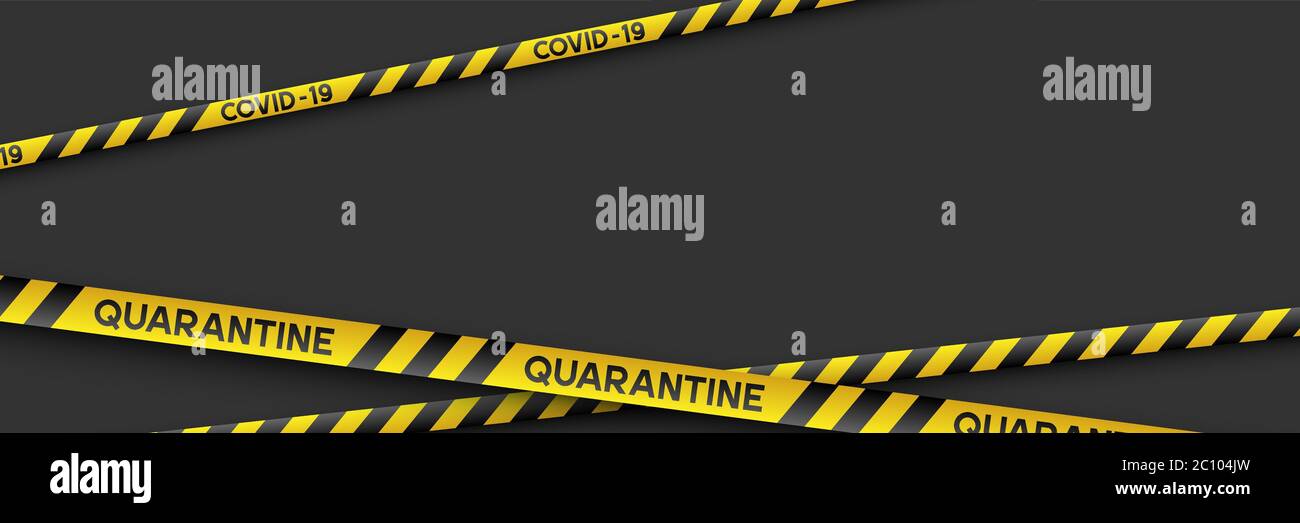 Coronavirus quarantine banner with stripes Stock Vector Image & Art - Alamy