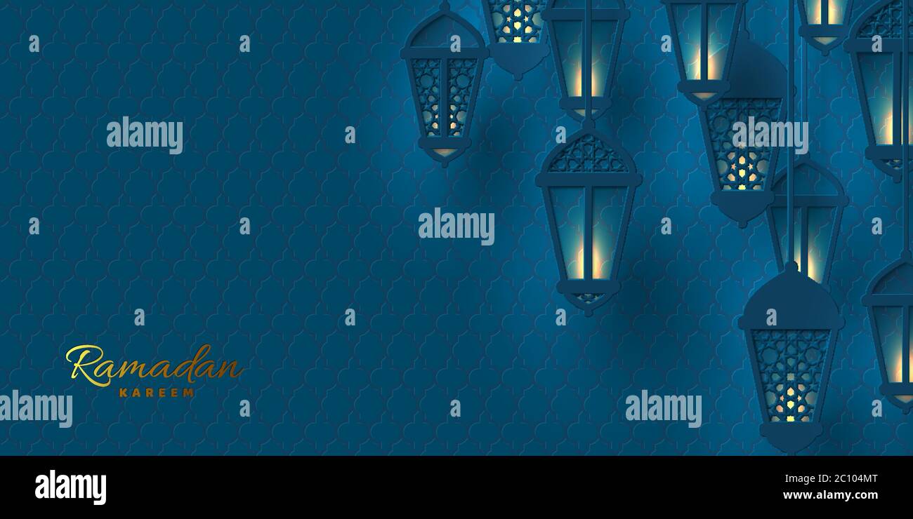 Ramadan kareem card lanterns Stock Vector Images - Alamy