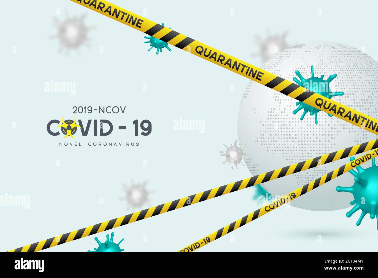 Warning coronavirus quarantine banner Stock Vector Image & Art - Alamy