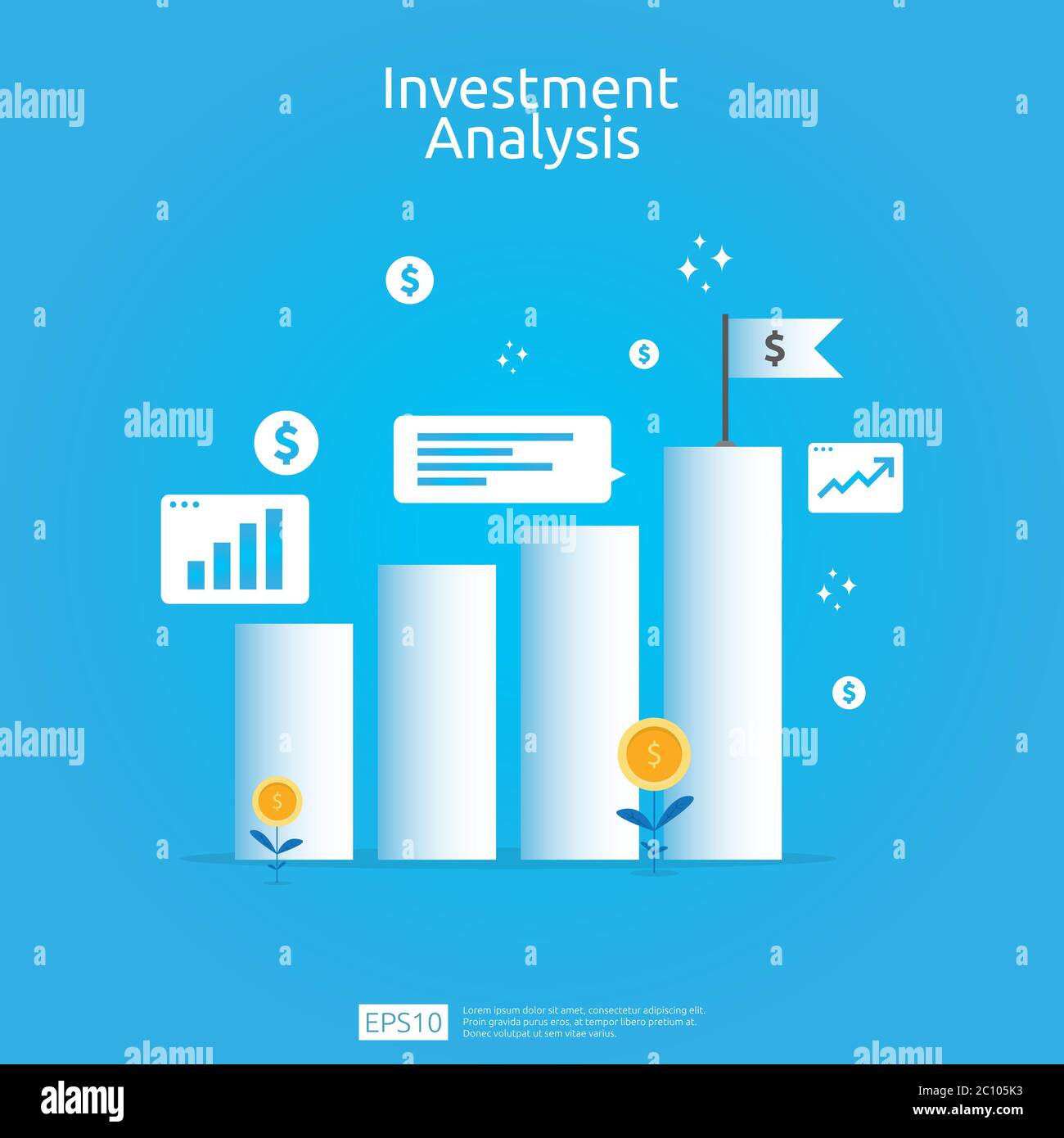 Financial investment analysis concept for business marketing strategy ...