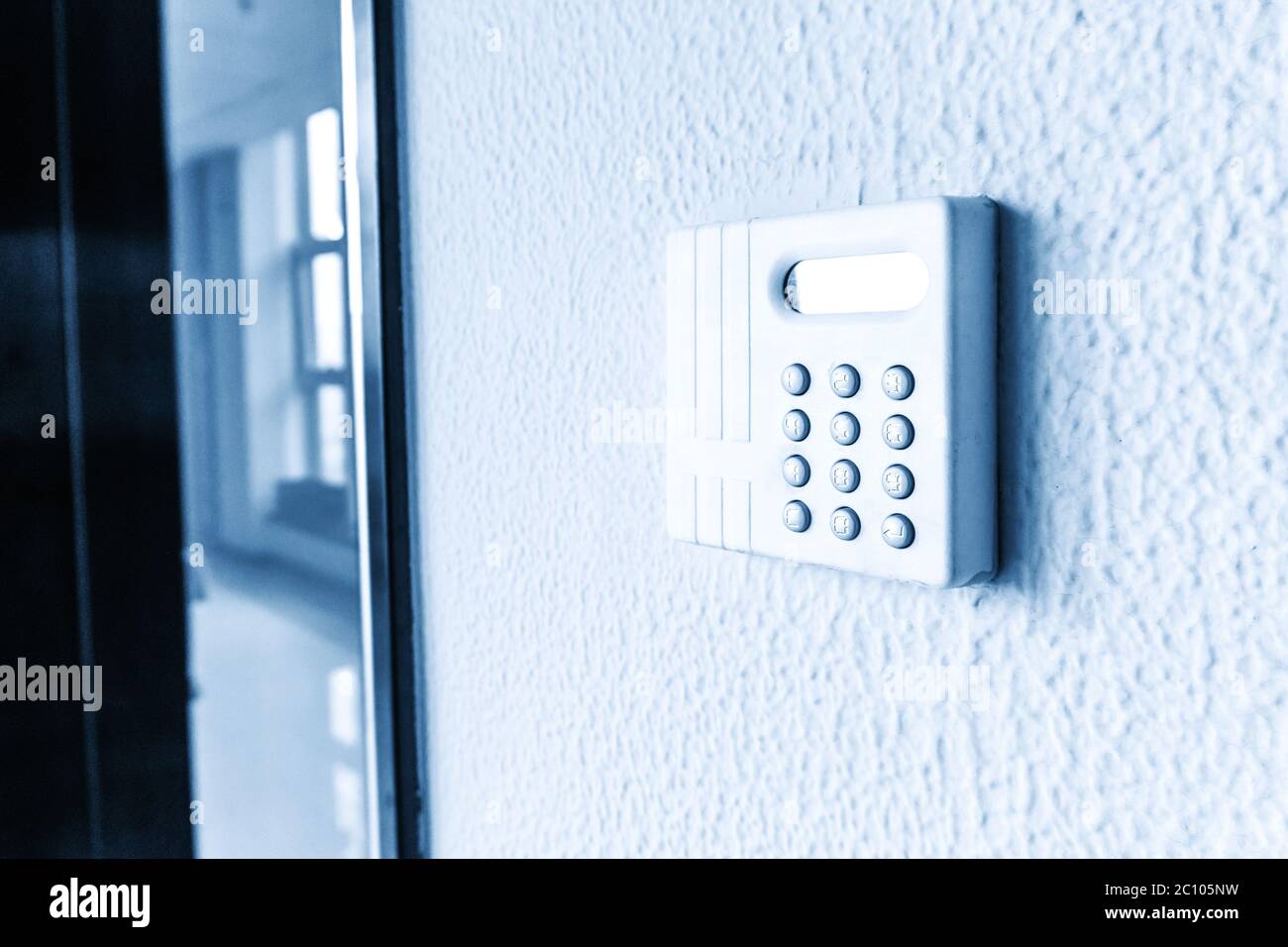 hi-tech security lock on wall Stock Photo - Alamy