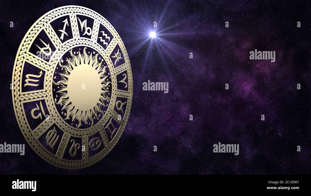 Template 13 zodiac signs on galaxy background. Zodiac circle in space ...