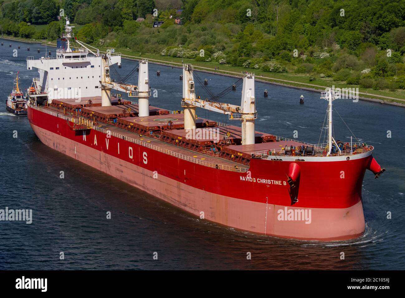 Bulk-Carrier Navios Christine B passing the Kiel Canal Stock Photo - Alamy