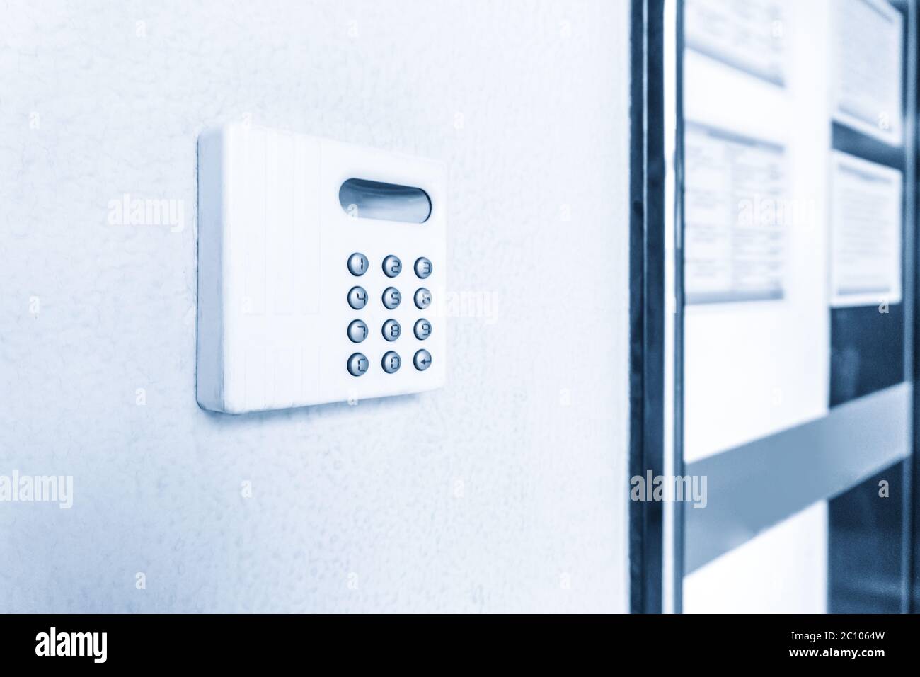 hi-tech security lock on wall Stock Photo - Alamy