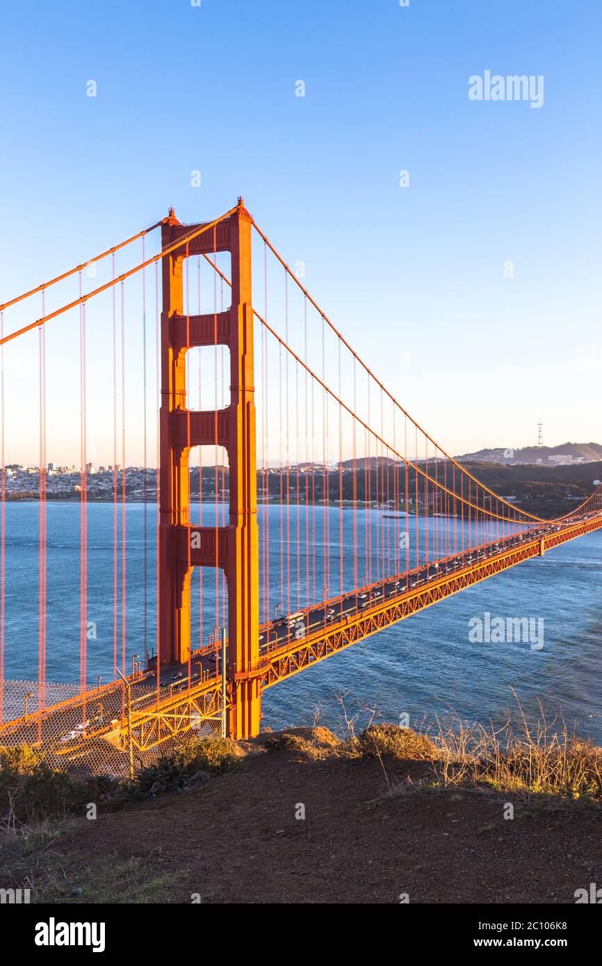 gold gate bridge in sunset Stock Photo - Alamy