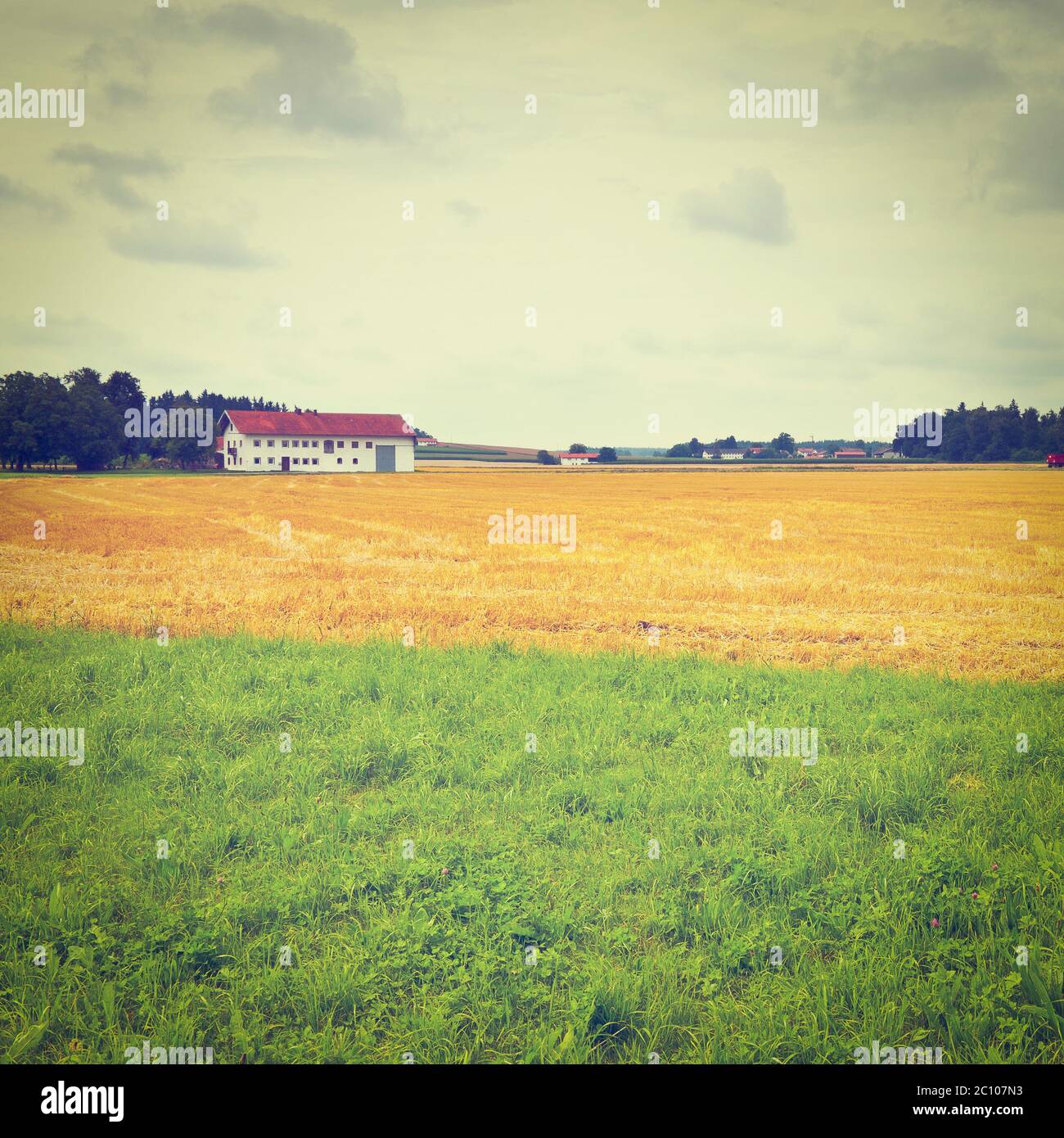 Mown meadow village hi-res stock photography and images - Alamy