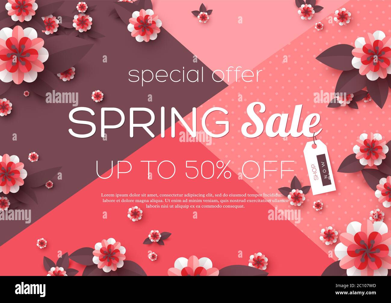 Spring flower gift voucher Stock Vector Images - Alamy