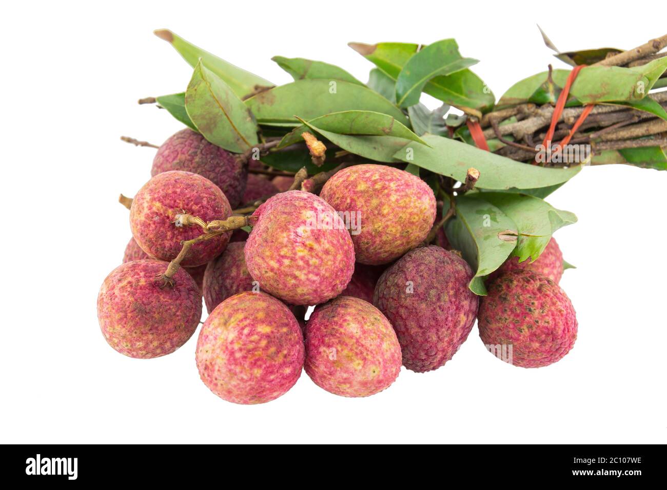 Fresh lychees isolated on white background Stock Photo - Alamy