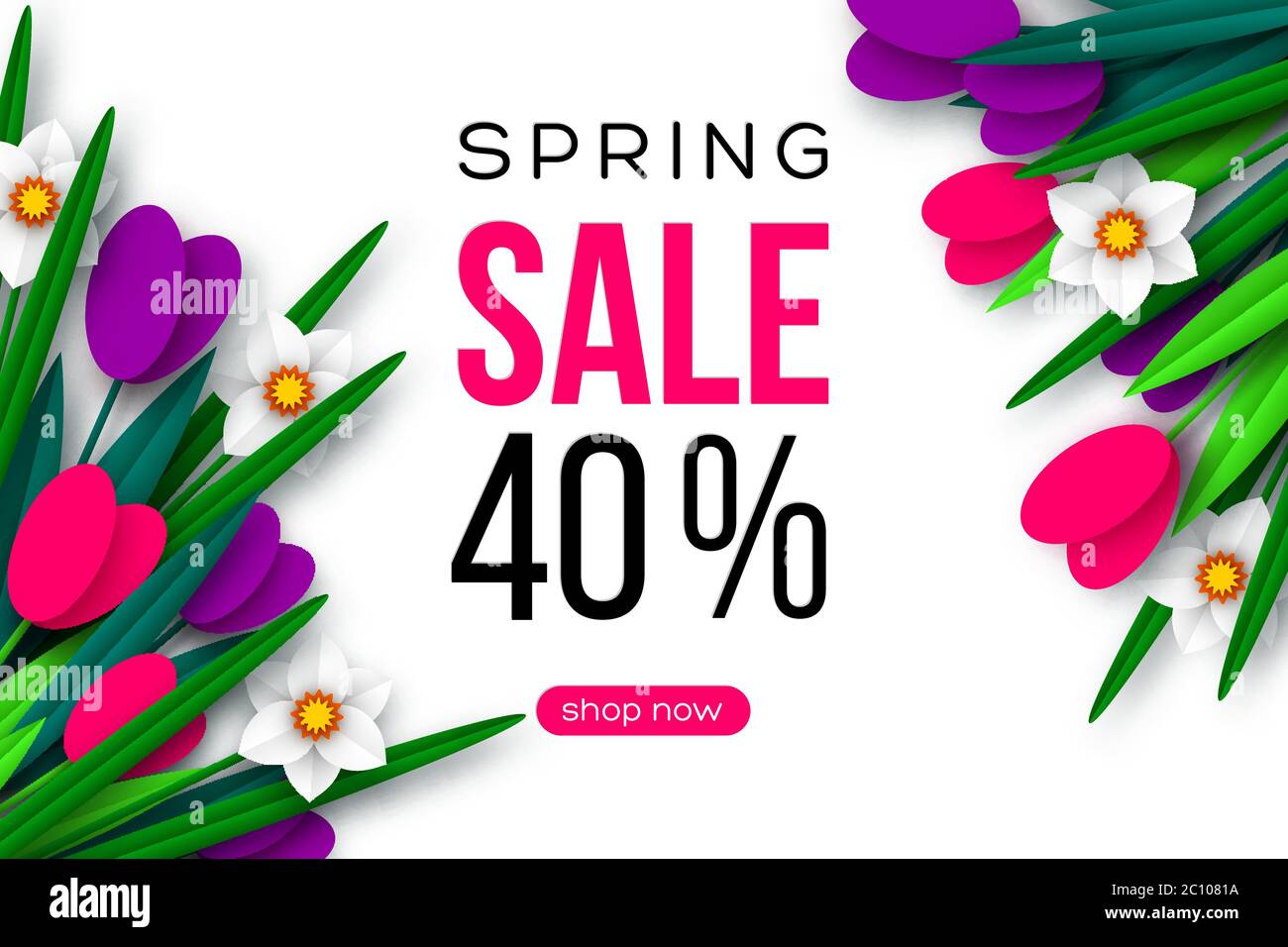 Paper cut flowers background Stock Vector Images - Alamy