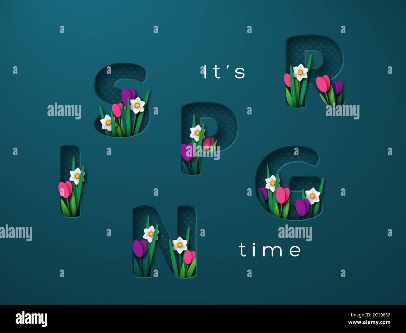 Spring tulip border Stock Vector Images - Alamy