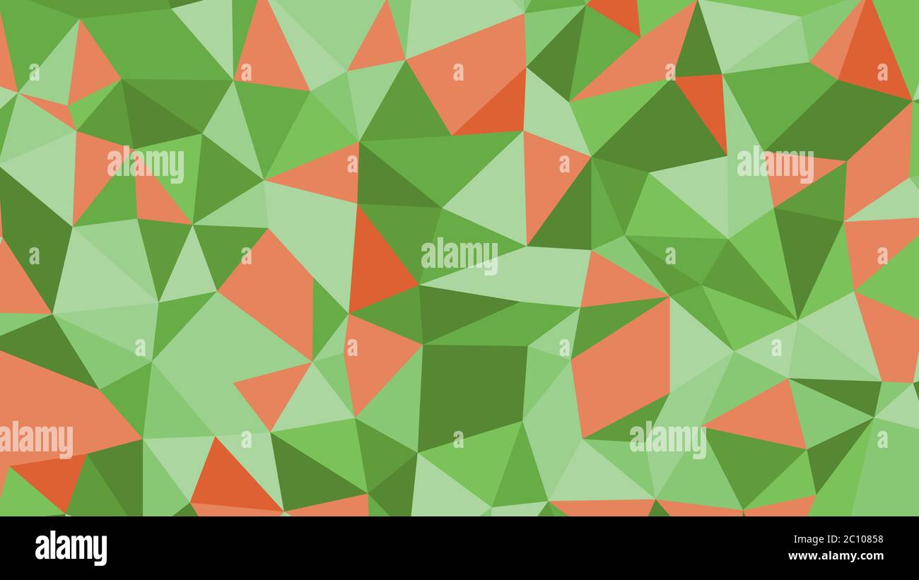 Abstract red green vector lowploly of many triangles background for use ...