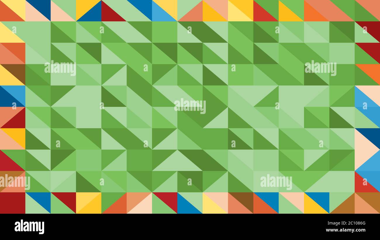 Abstract red green vector lowploly of many triangles background for use ...