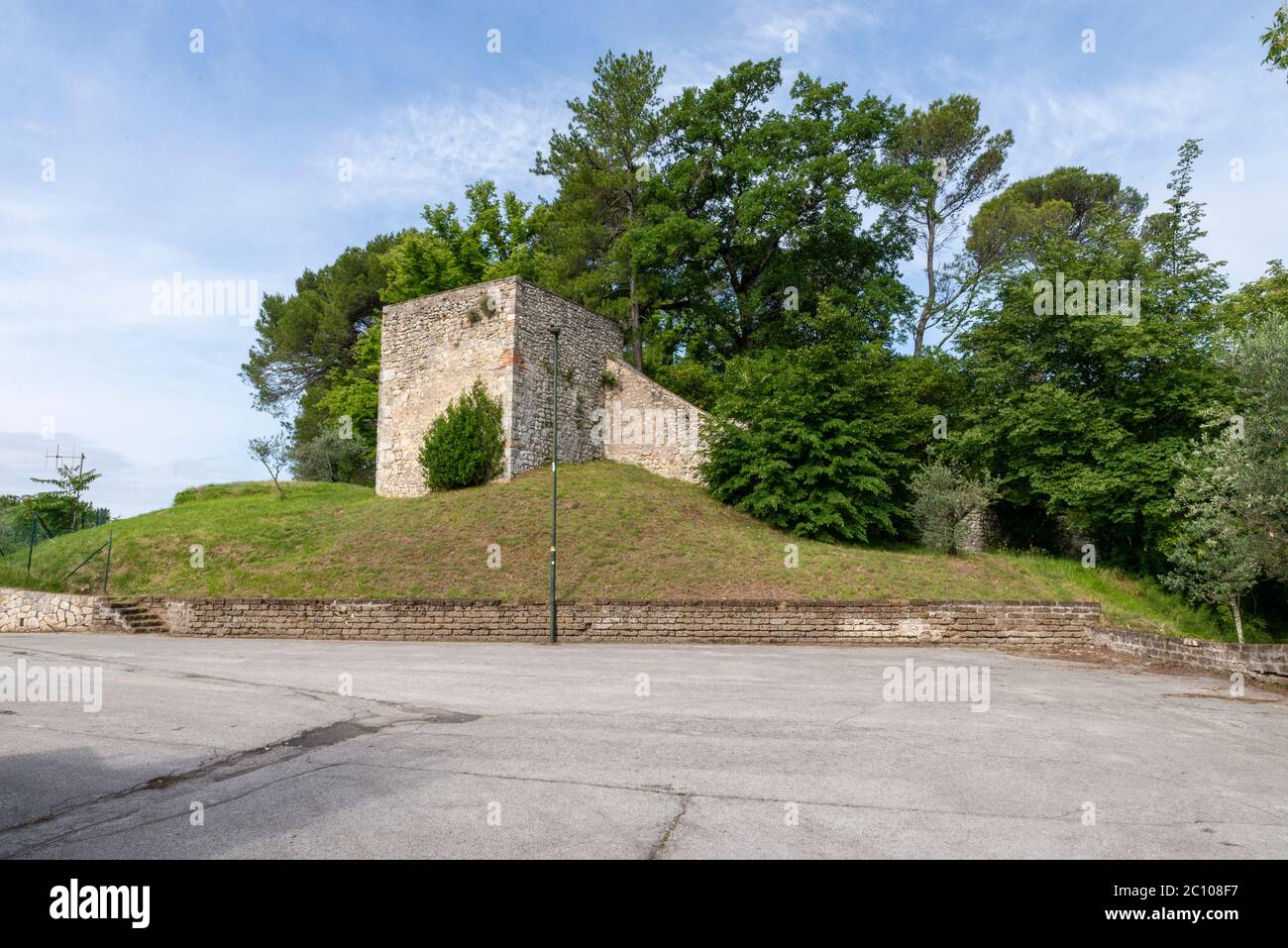 medieval stone structure located on the hill of San Gemini Stock Photo ...