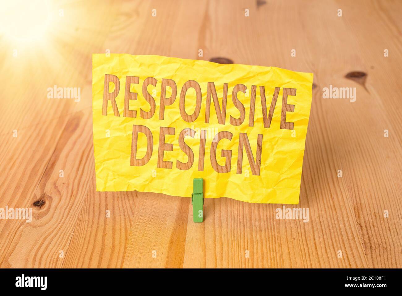 Conceptual hand writing showing Responsive Design. Concept meaning approach to page creation ...