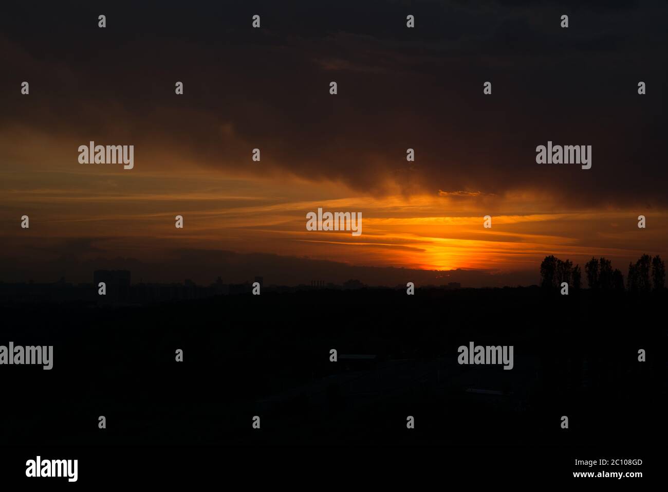 Natural background of colorful red sky during sunset time Stock Photo - Alamy