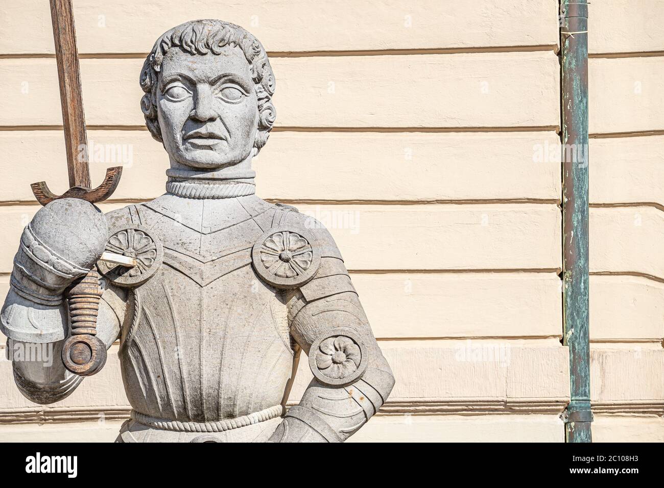 Magdeburger Roland Knight ancient statue in front of Old City Hall ...