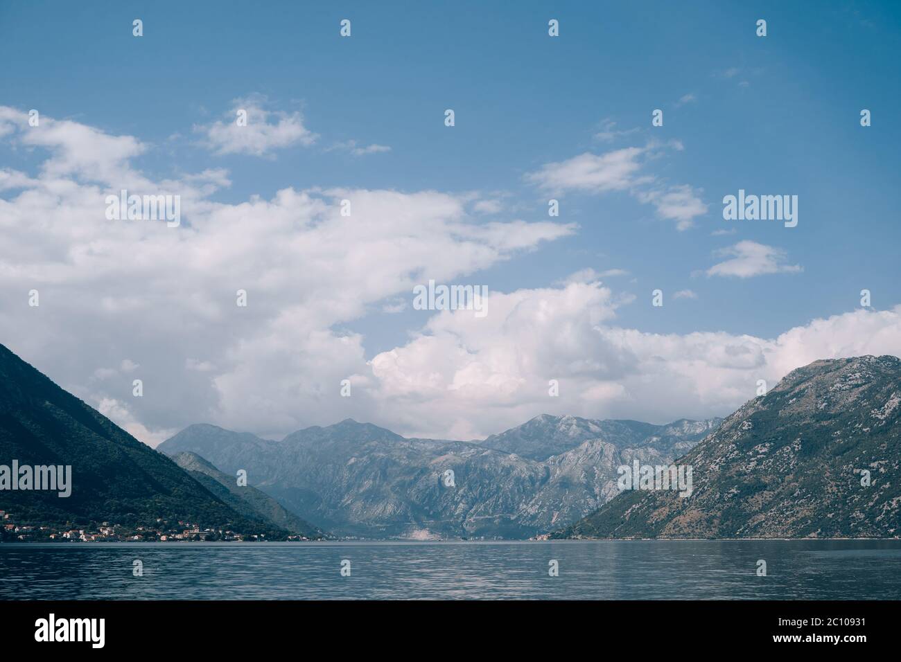 Kotor Bay in Montenegro. Sea water at the foot of the mountains Stock ...