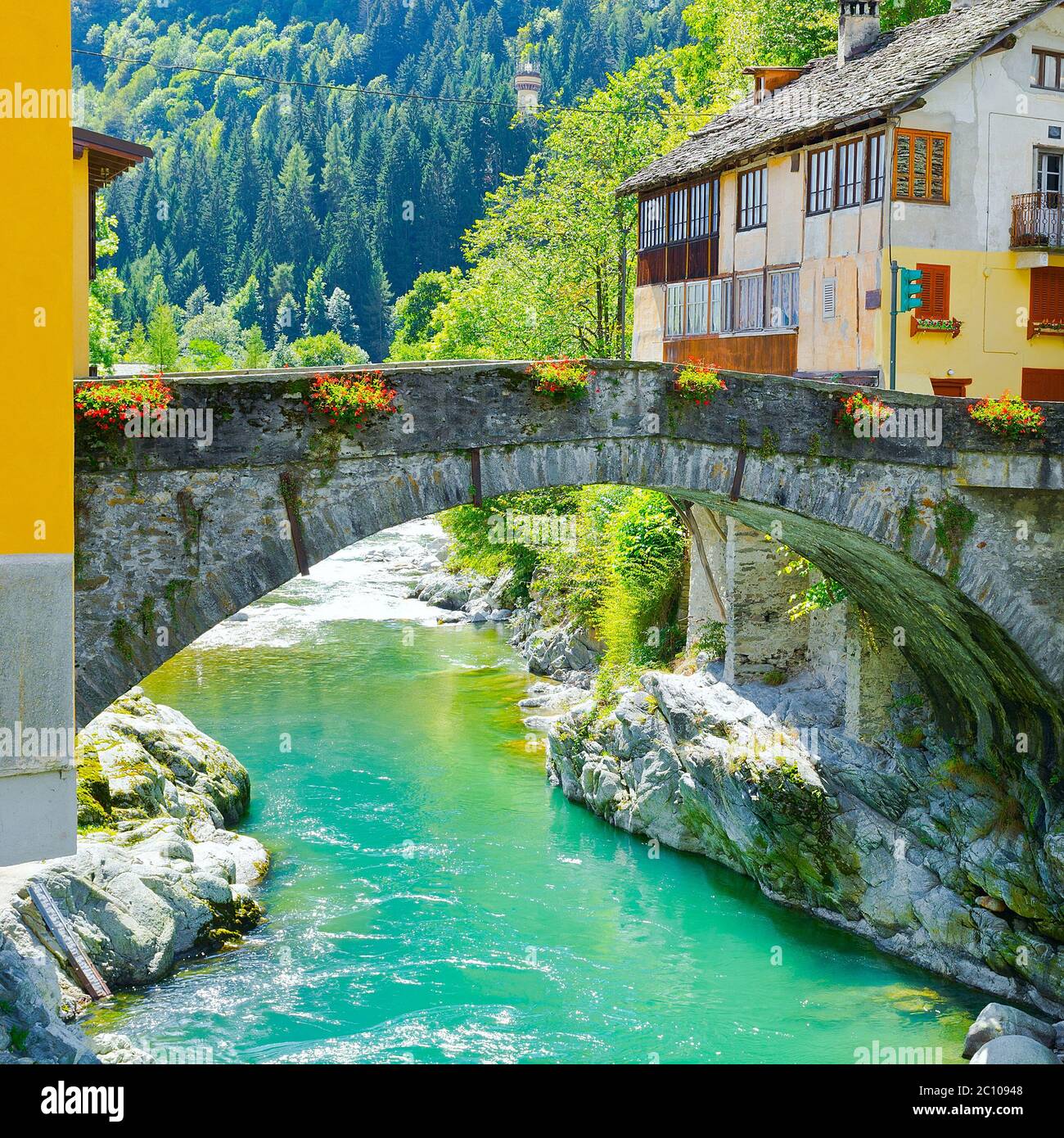 Historic building bridge archeology medieval town hi-res stock ...