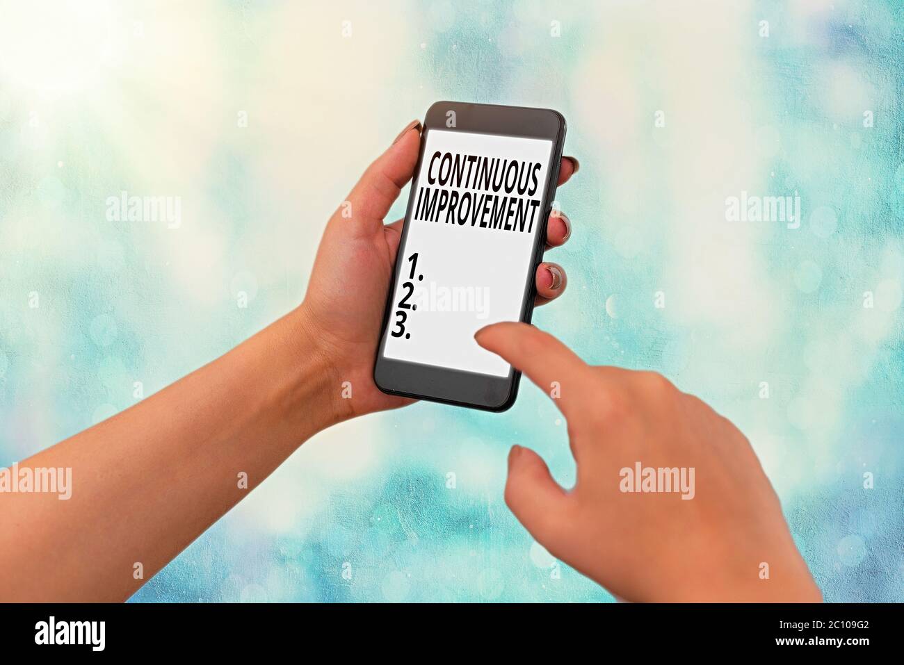Writing note showing Continuous Improvement. Business concept for ...